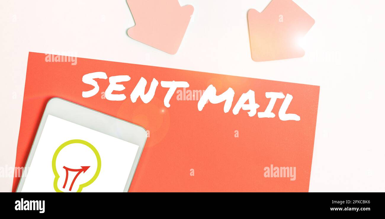 Writing displaying text Sent Mail, Business showcase Event where a ...