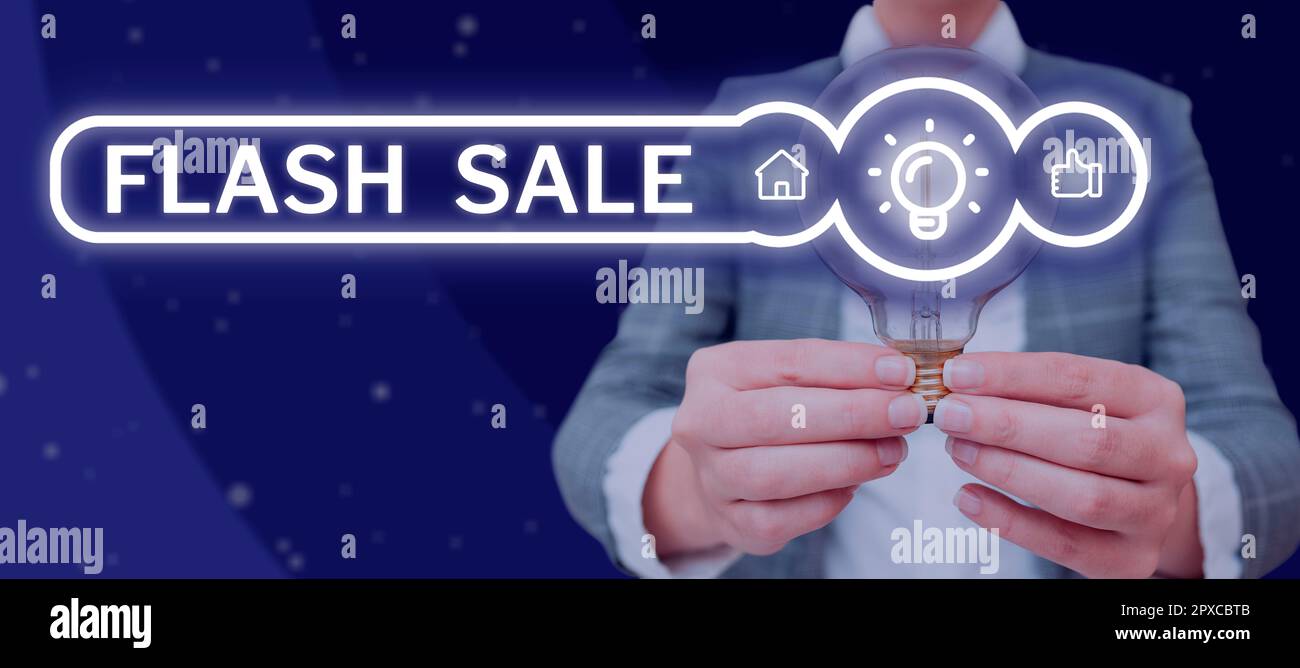 Inspiration showing sign Flash Sale, Word for a sale of goods at ...