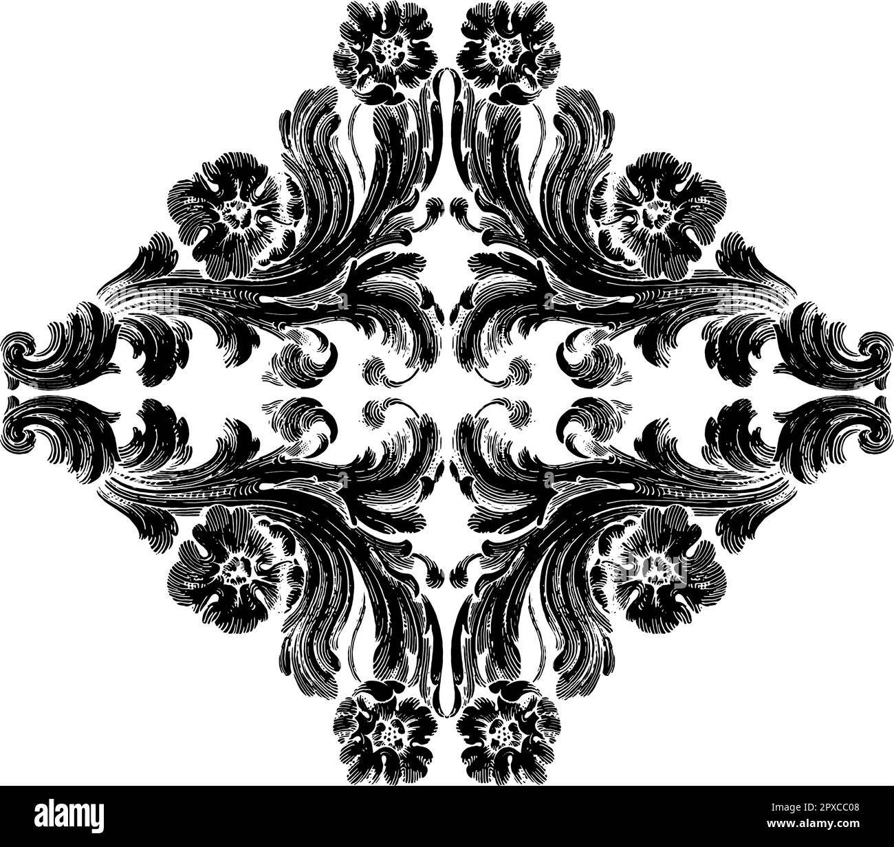 Vector baroque of vintage elements for design. Baroque Scroll as ...