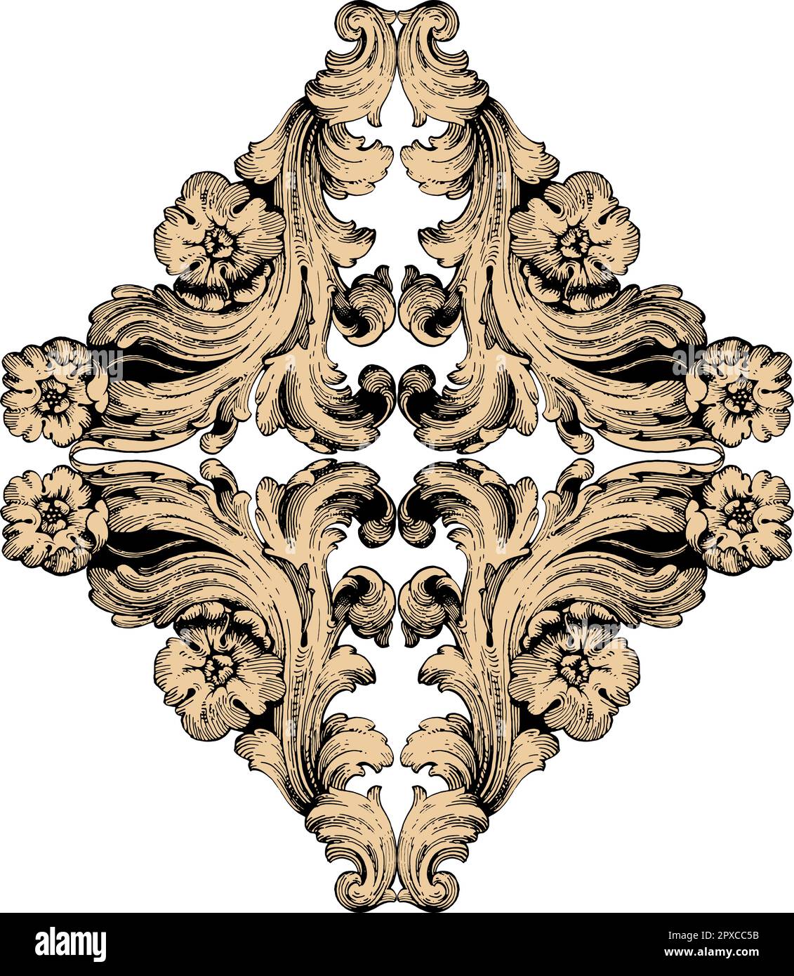 Vector baroque of vintage elements for design. Baroque Scroll as ...