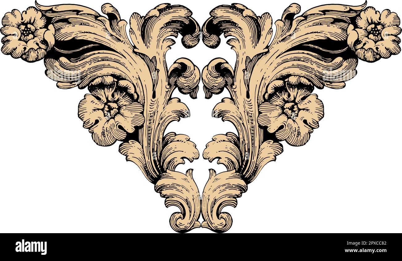 Vector baroque of vintage elements for design. Baroque Scroll as ...