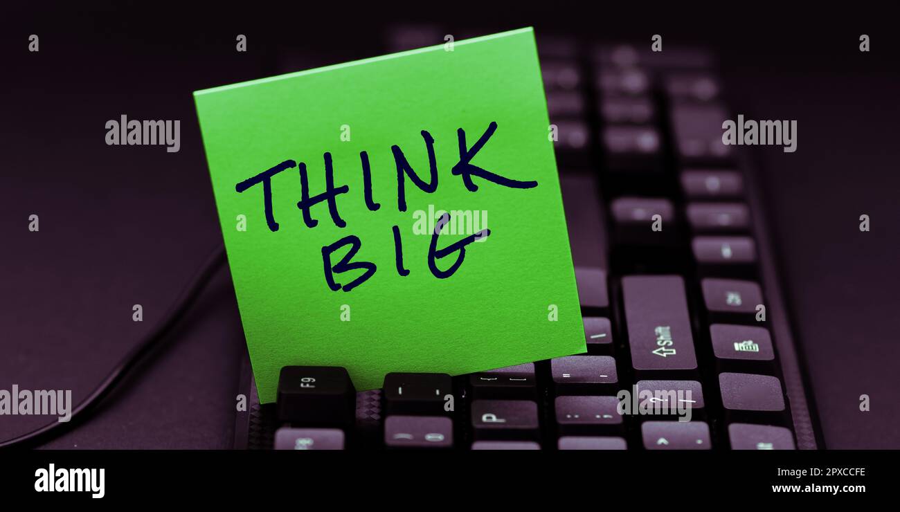 Text showing inspiration Think Big, Concept meaning To plan for ...