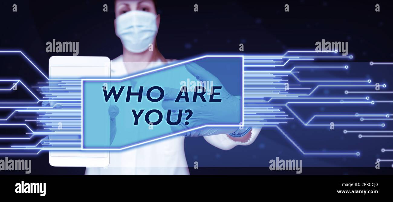 Conceptual display Who Are You, Word Written on Identify yourself ...