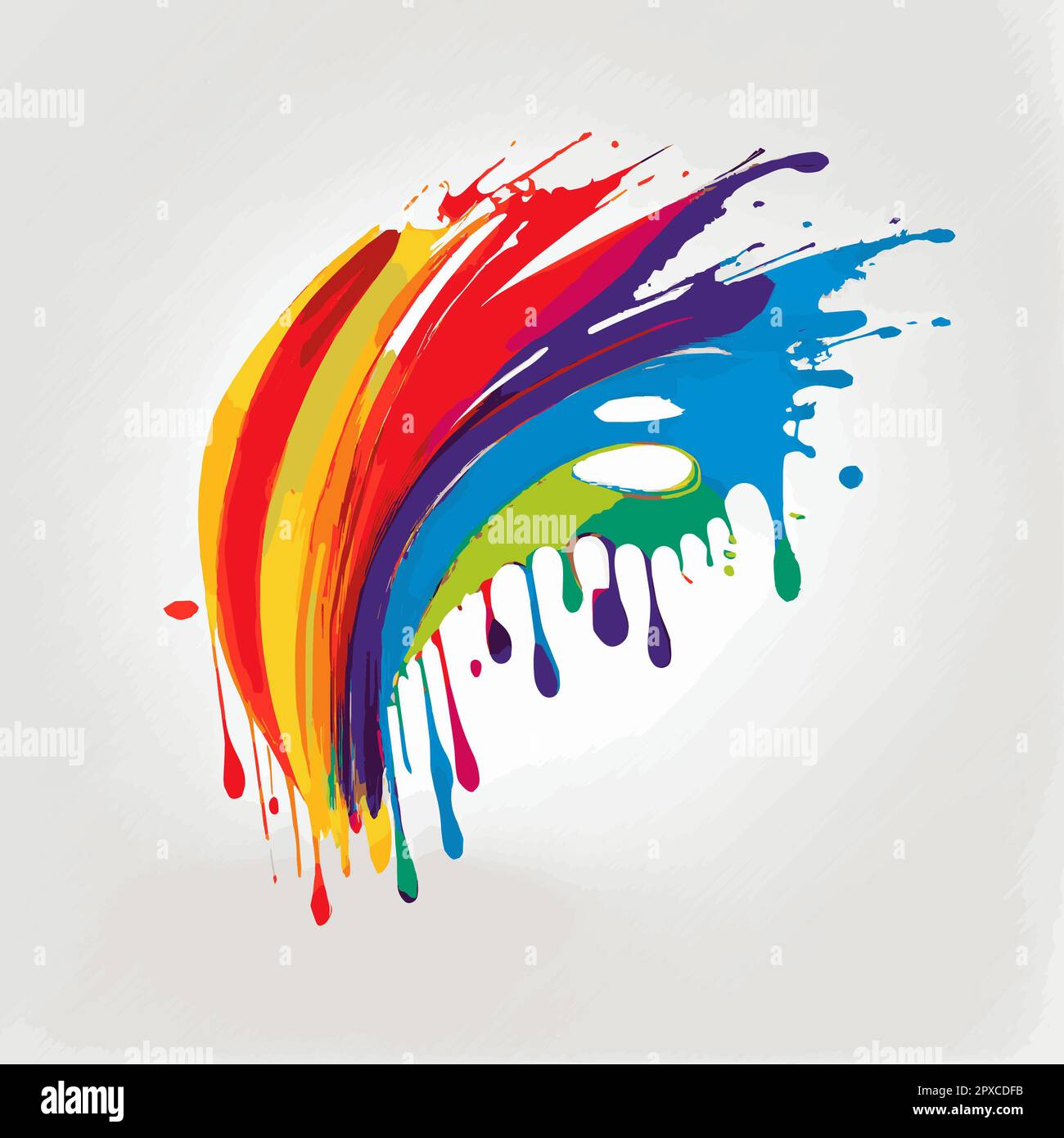 Smears, stains of colored paint on a white background, multicolored ...