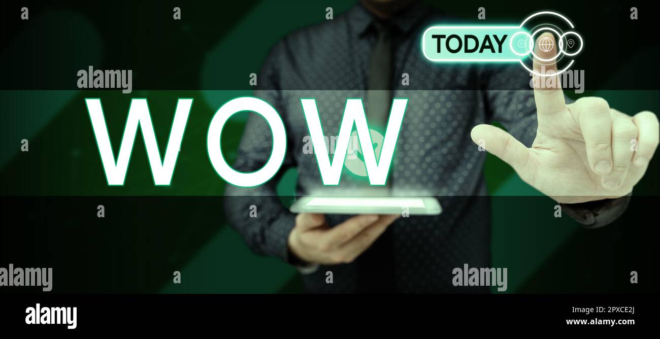 Conceptual caption Wow, Concept meaning Expressing astonishment and awe ...