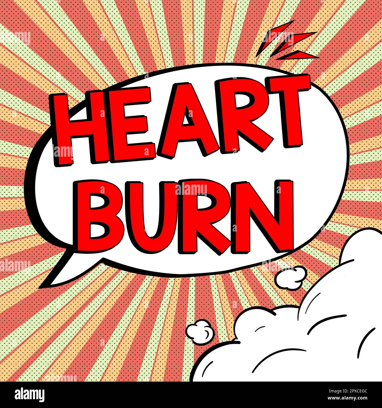 Text caption presenting Heart Burn, Internet Concept a burning ...