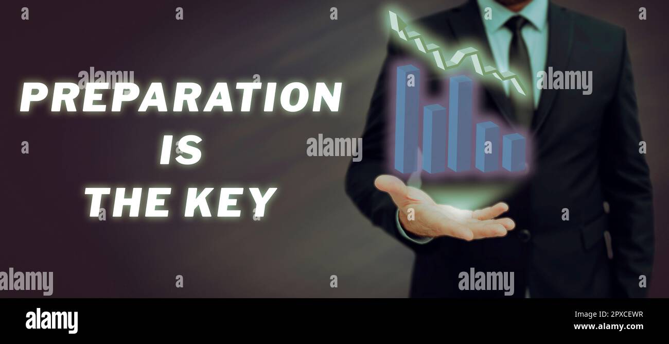 Text caption presenting Preparation Is The Key, Business overview ...