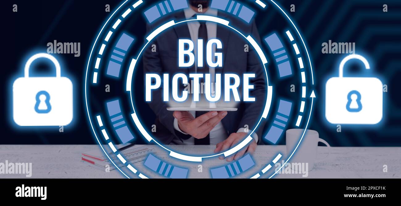 Text showing inspiration Big Picture, Business overview most important ...