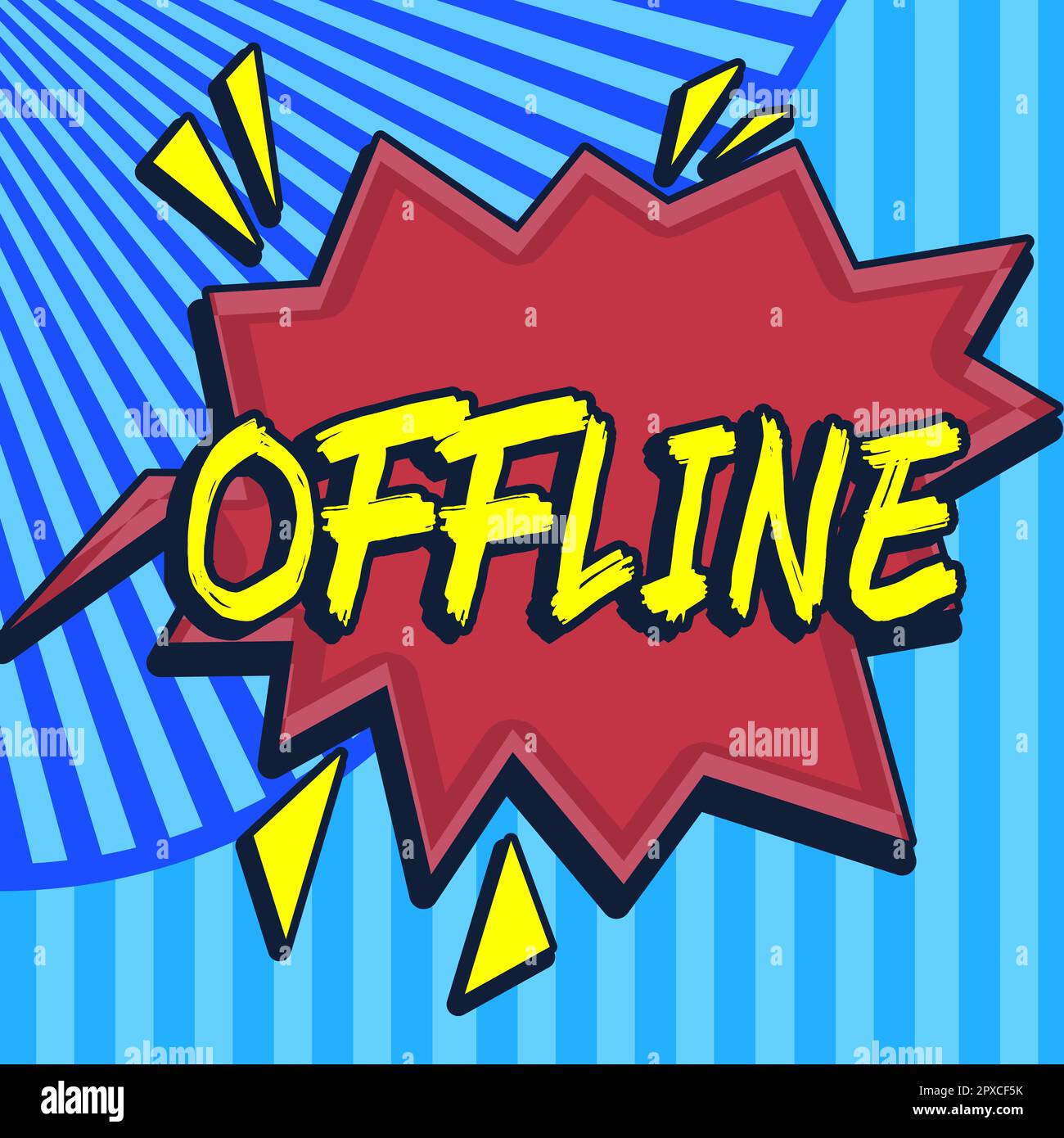 Hand writing sign Offline, Word Written on Not having directly ...