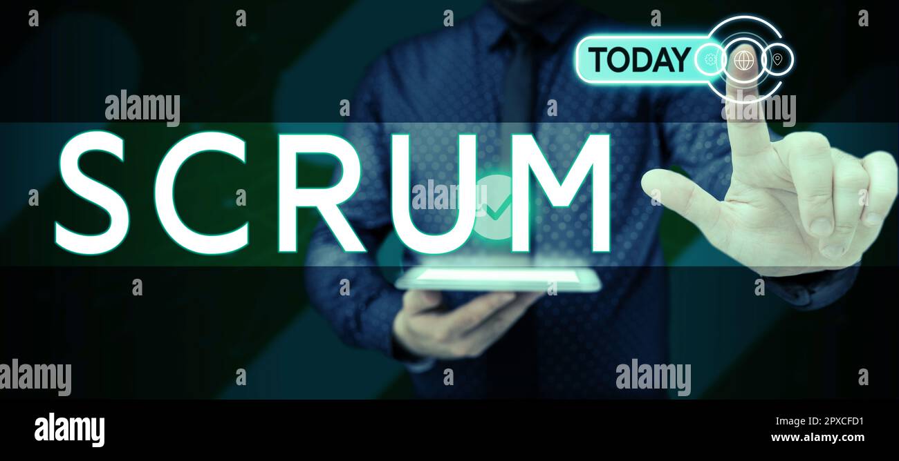 Writing displaying text Scrum, Conceptual photo handwriting as distinct from print written ...