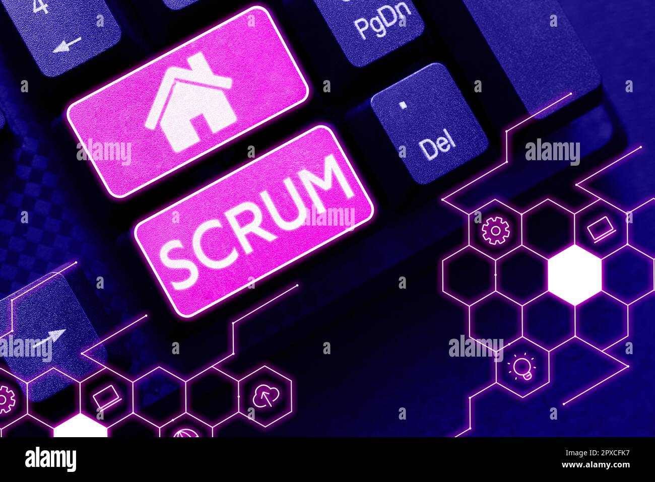 Text sign showing Scrum, Concept meaning handwriting as distinct from ...