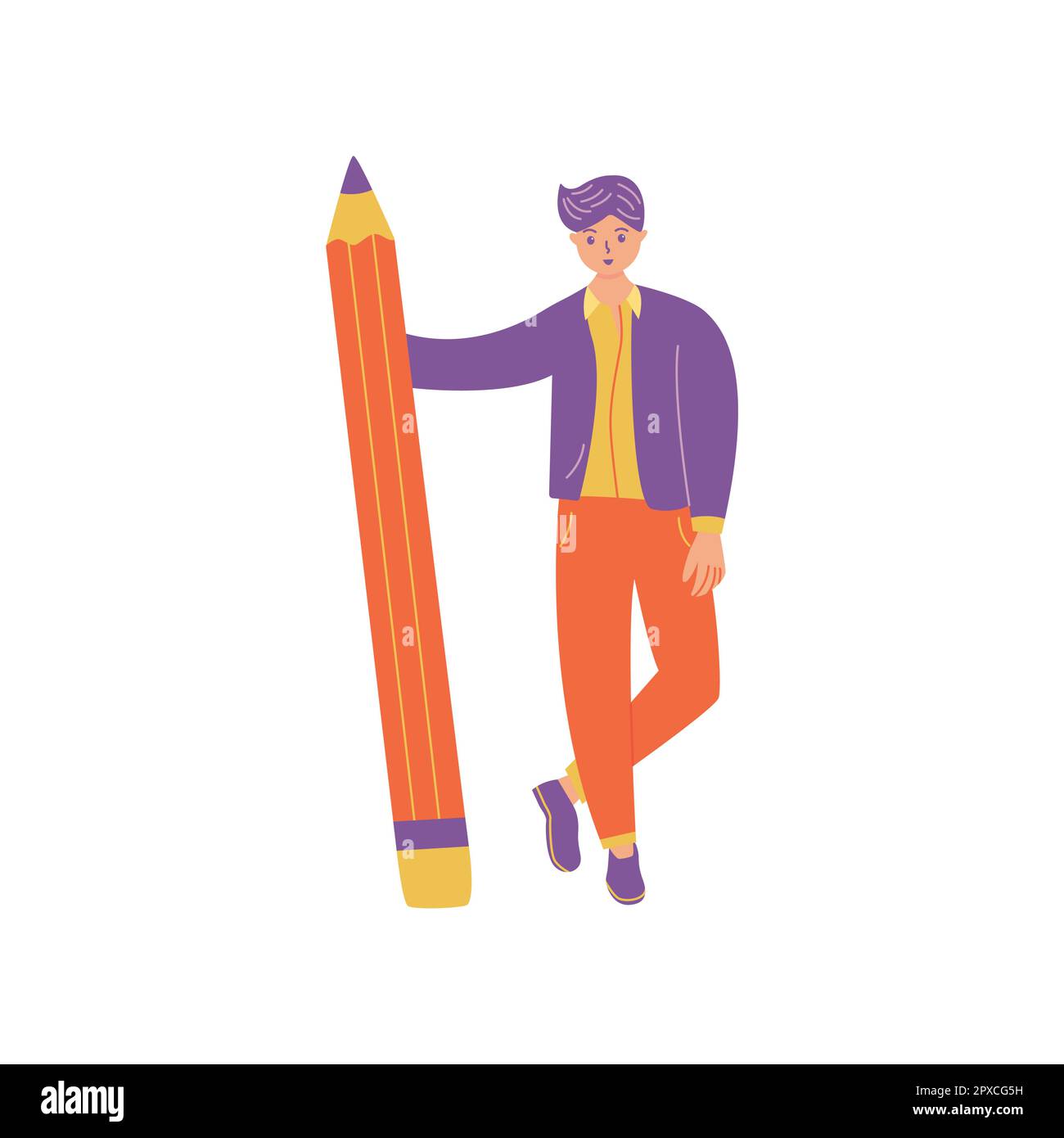 Man in an orange shirt Stock Vector Images - Alamy