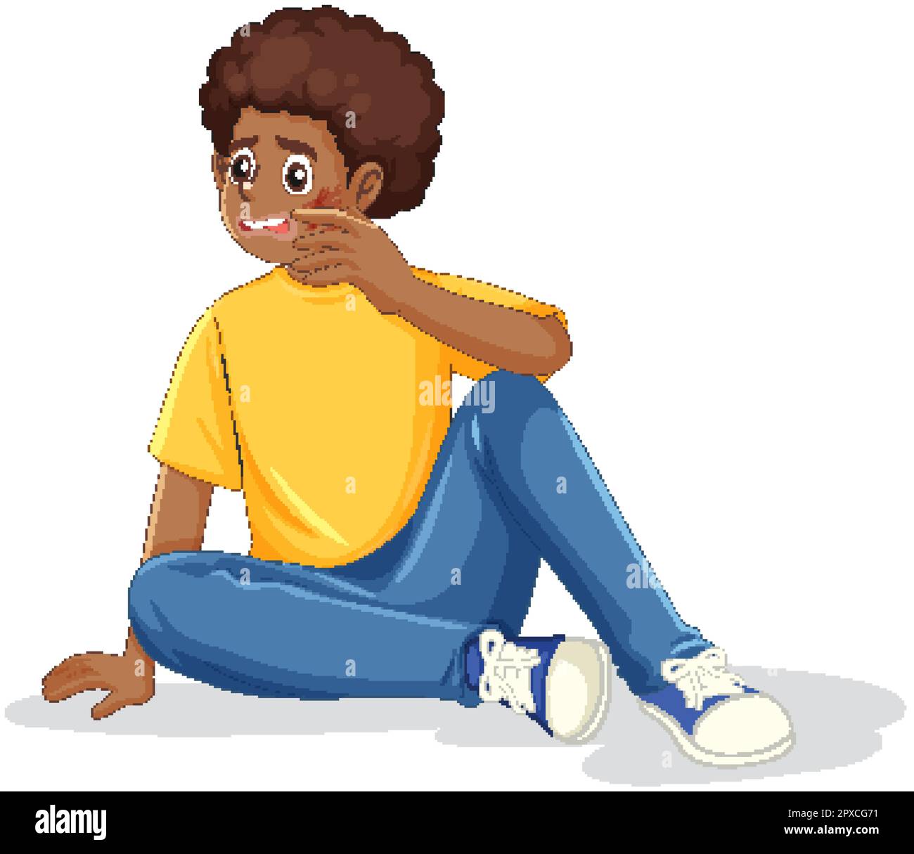 Puberty African American Boy Cartoon Character illustration Stock ...