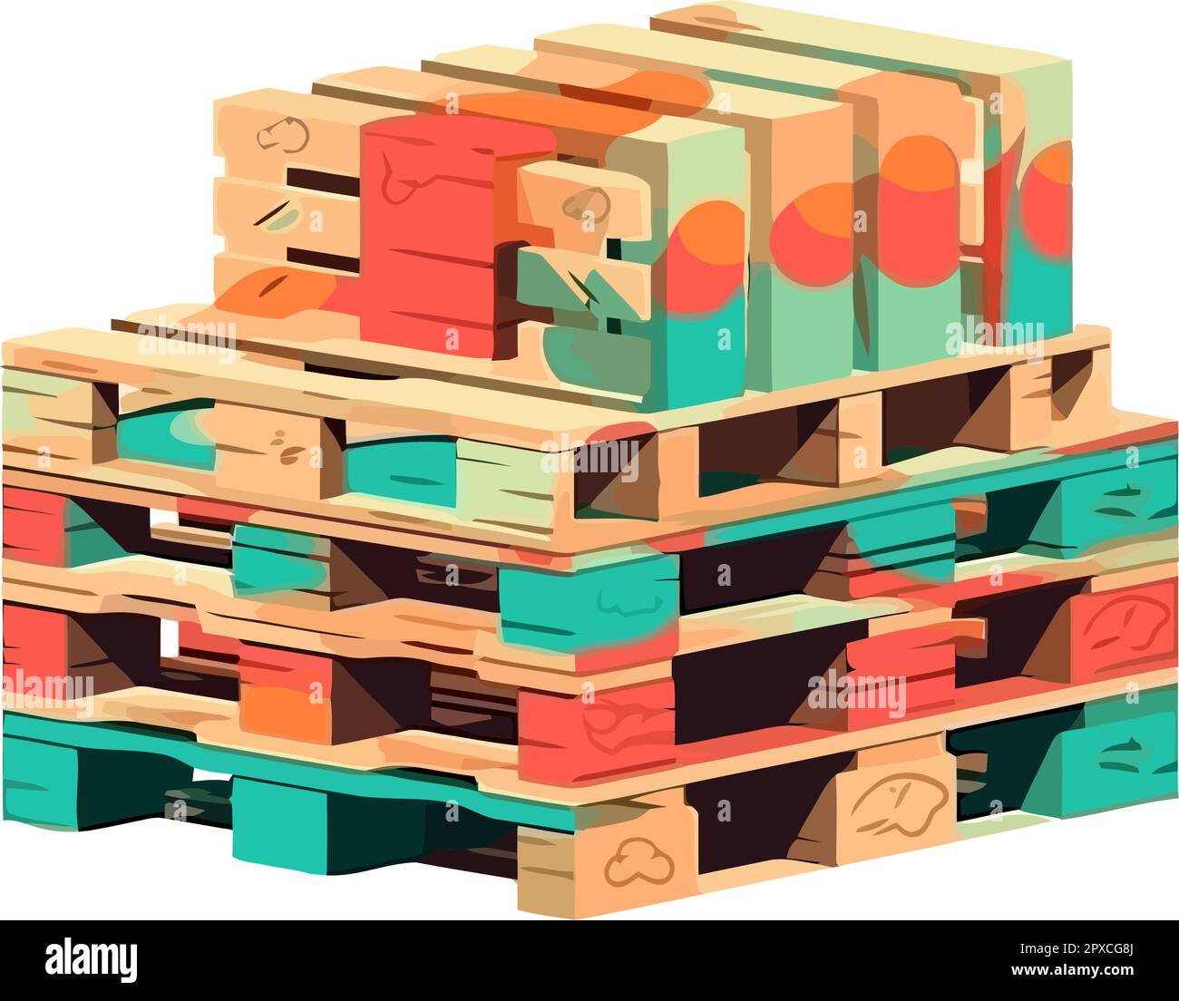 Pallet stacks Stock Vector Images - Alamy