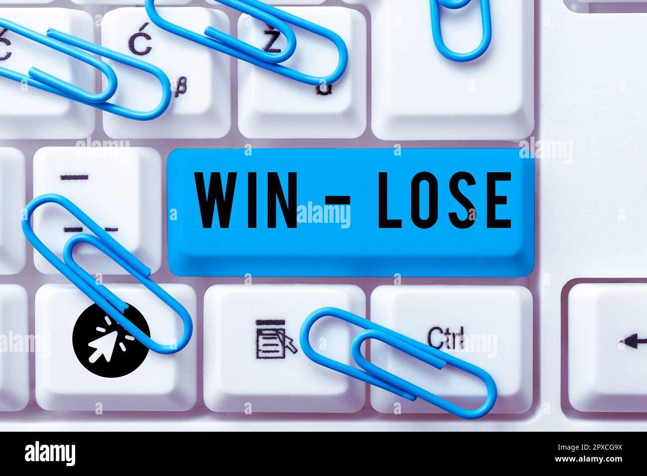 Conceptual caption Win Lose, Business approach the conflict-promoting ...