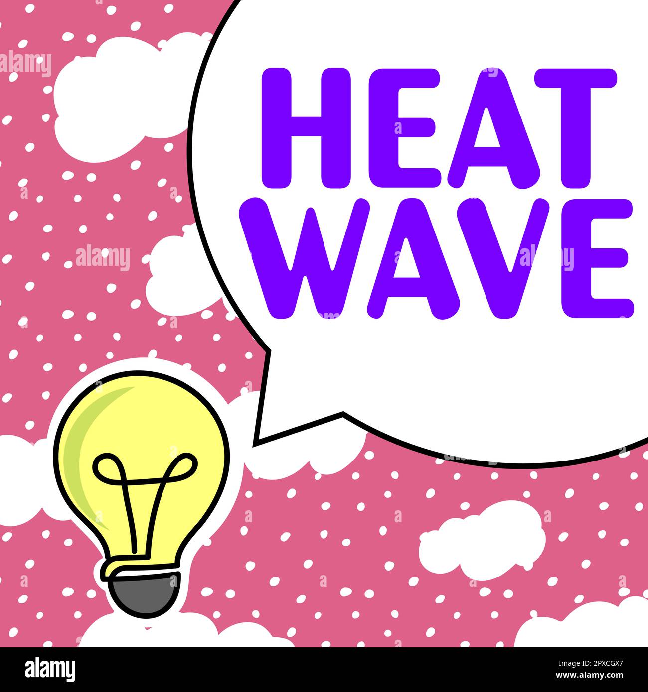 Text caption presenting Heat Wave, Word for a prolonged period of ...