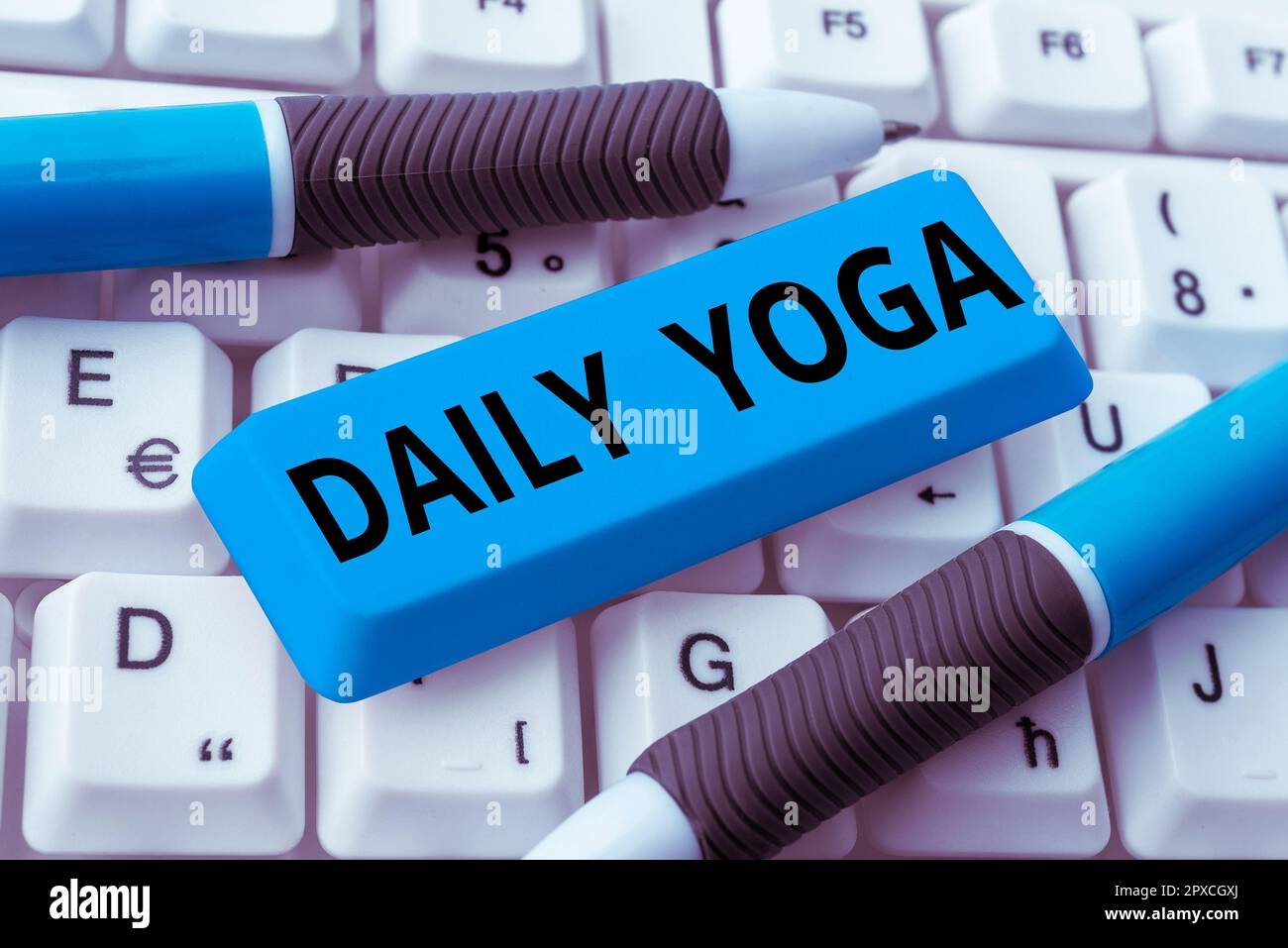 Handwriting text Daily Yoga, Business idea series of Yoga workouts to ...