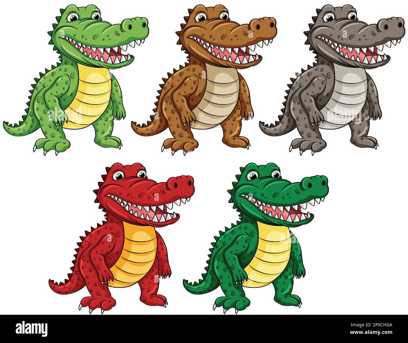 Crocodile In Funny Cartoon Style illustration Stock Vector Image & Art ...