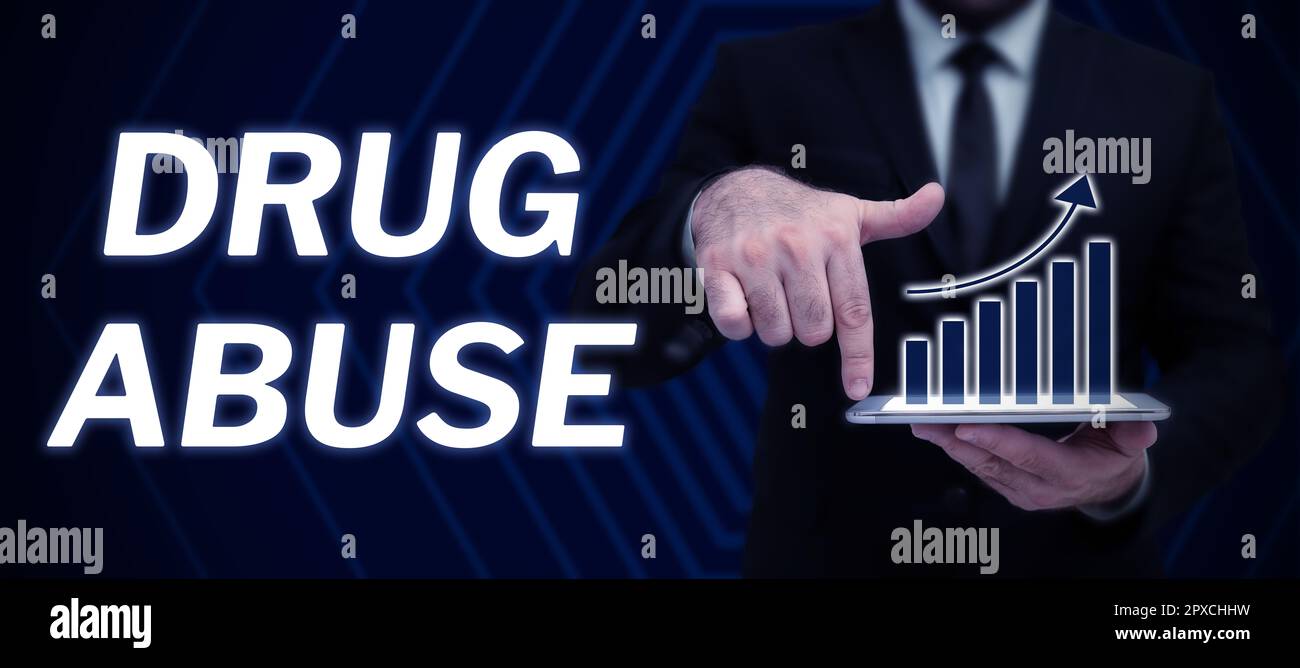 Handwriting text Drug Abuse, Concept meaning Compulsive drug seeking ...