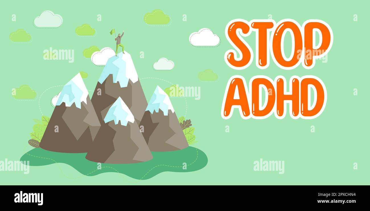 Conceptual caption Stop Adhd, Business concept Put at end the mental ... Conceptual caption Stop Adhd, Business concept Put at end the mental ...