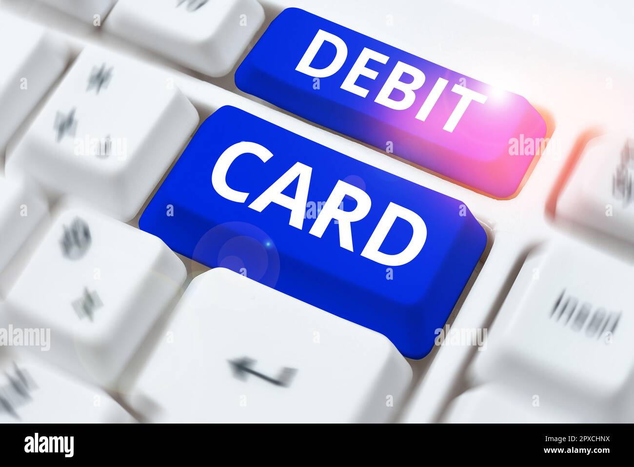 Hand writing sign Debit Card, Business idea card that deducts money ...