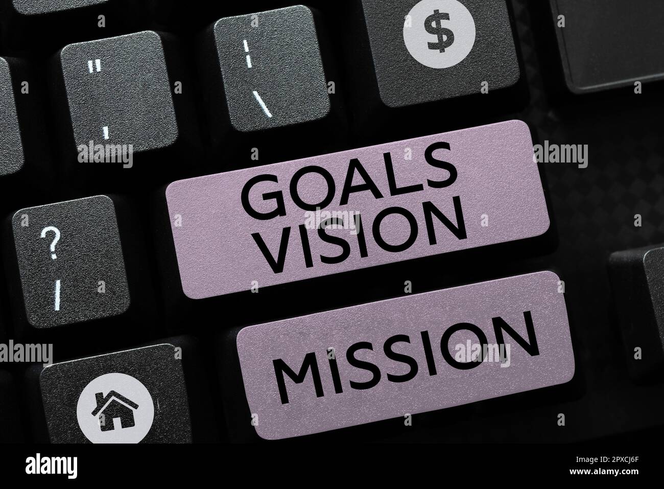 Sign displaying Goals Vision Mission, Internet Concept practical ...
