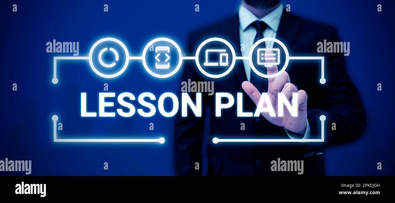 Hand writing sign Lesson Plan, Business concept a teacher's detailed ...