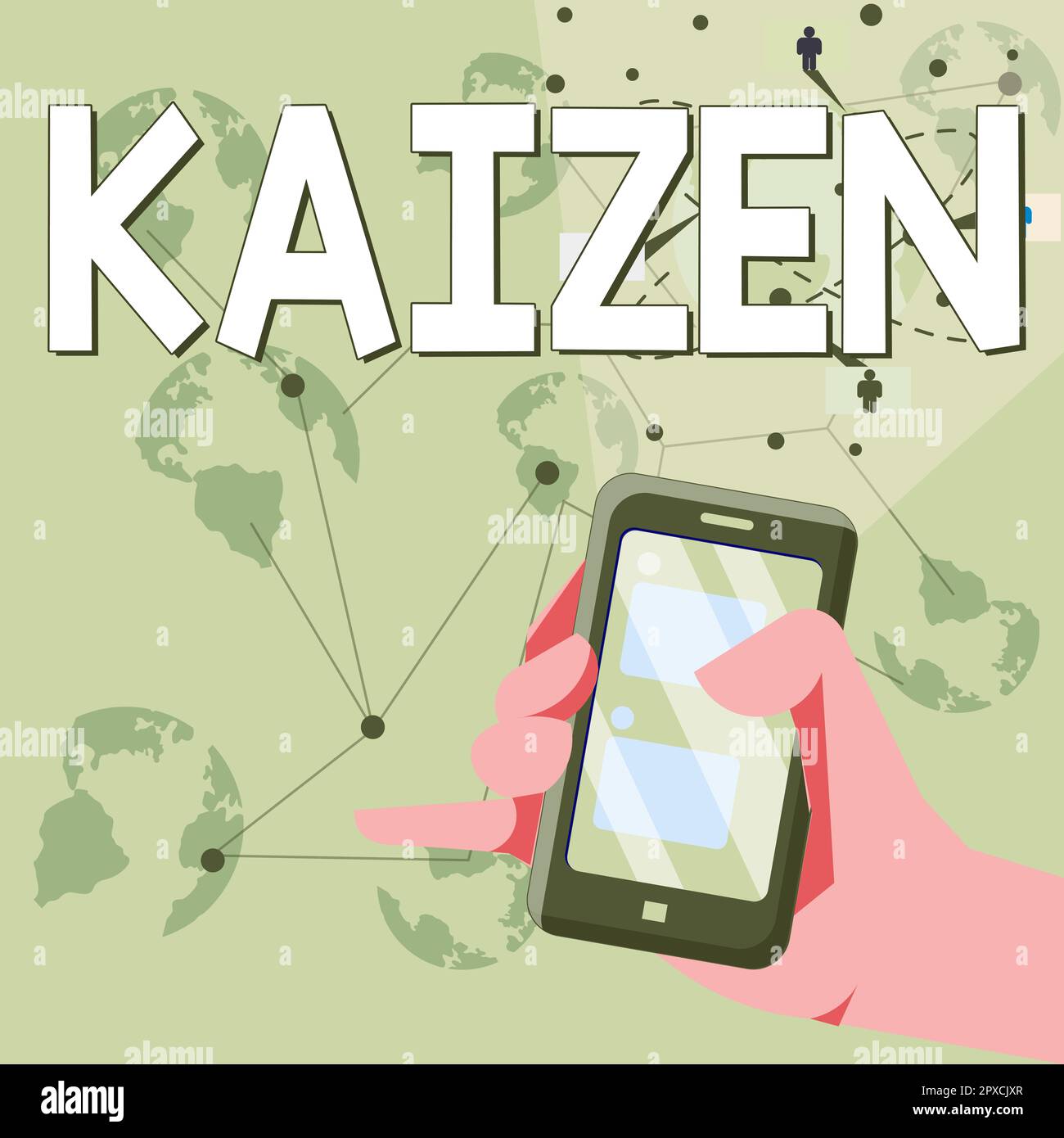 Handwriting text Kaizen, Conceptual photo a Japanese business ...