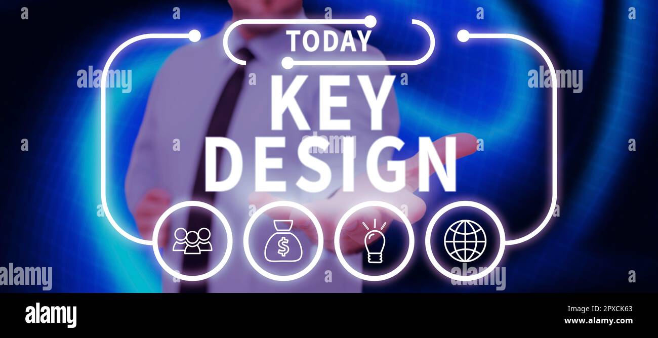 Conceptual caption Key Design, Business idea a necessary or very ...