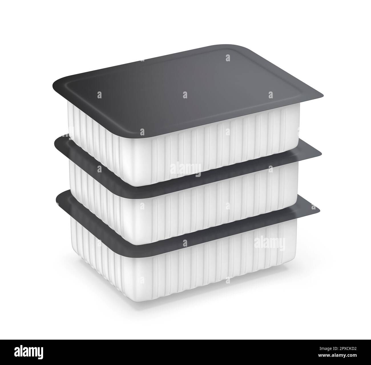 Stack of three plastic containers for various types of food Stock Photo ...