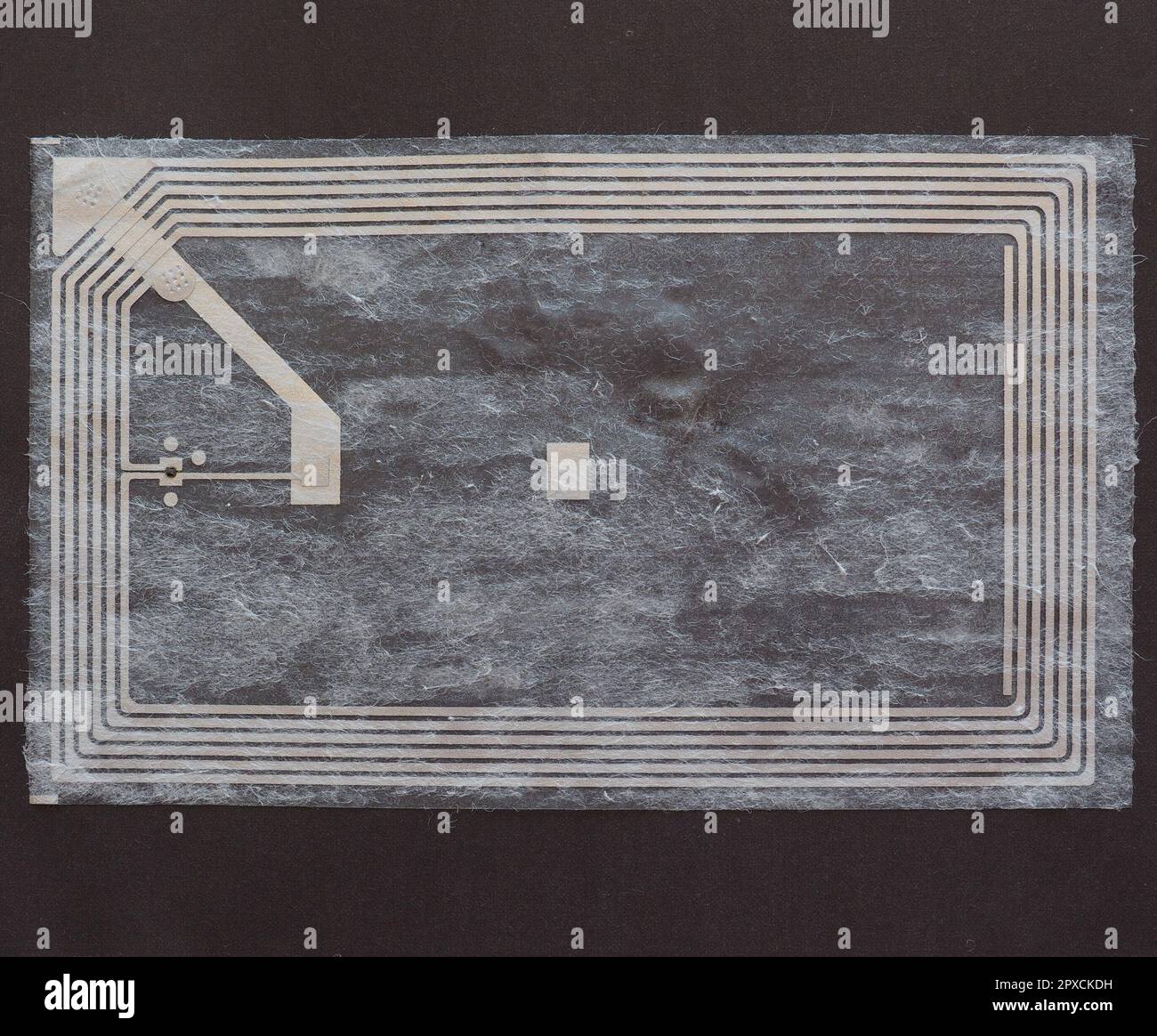 Near field contact antenna and chip in electronic ticket Stock Photo ...