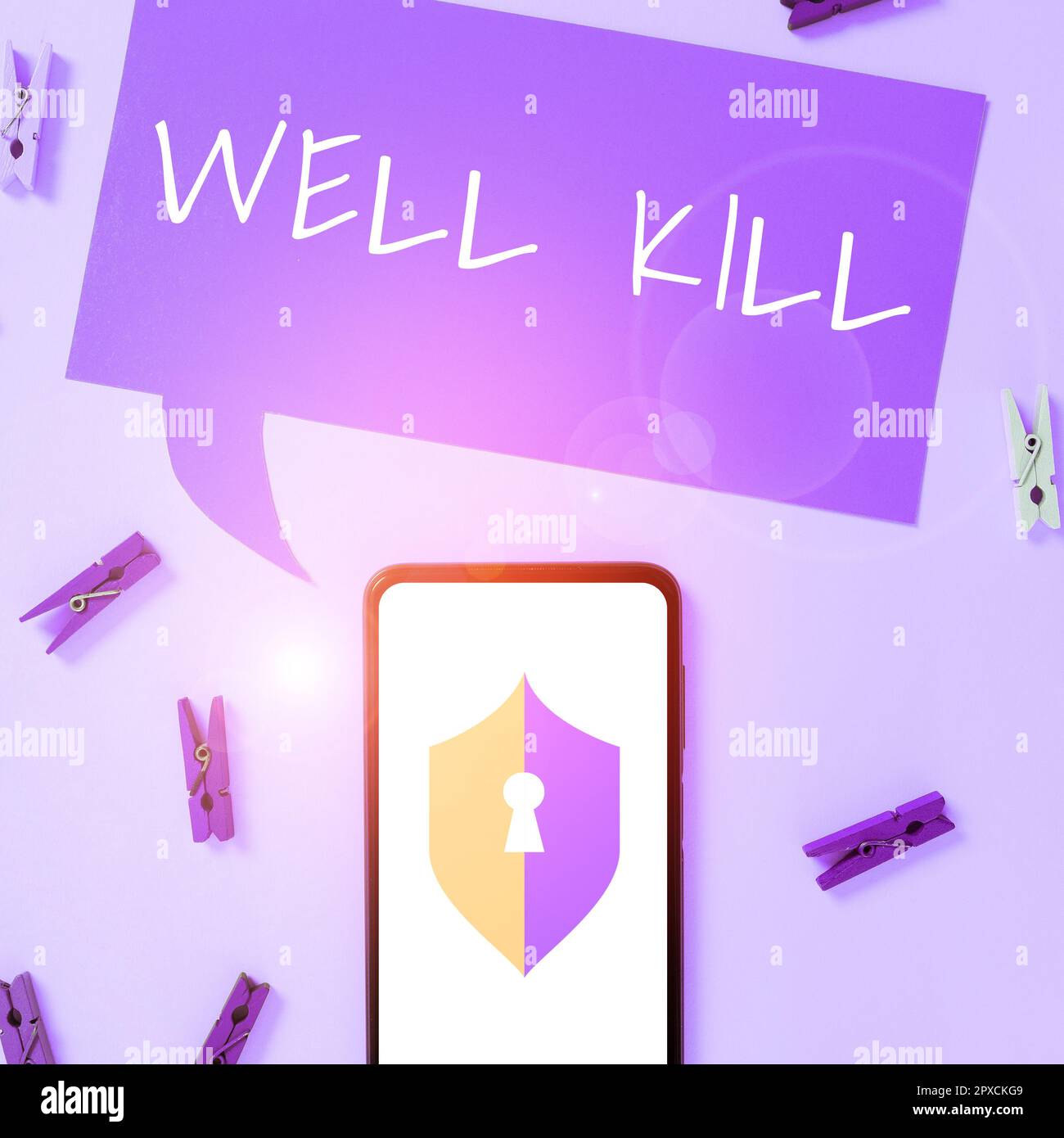 Text showing inspiration Well Kill, Word Written on placing a column of ...