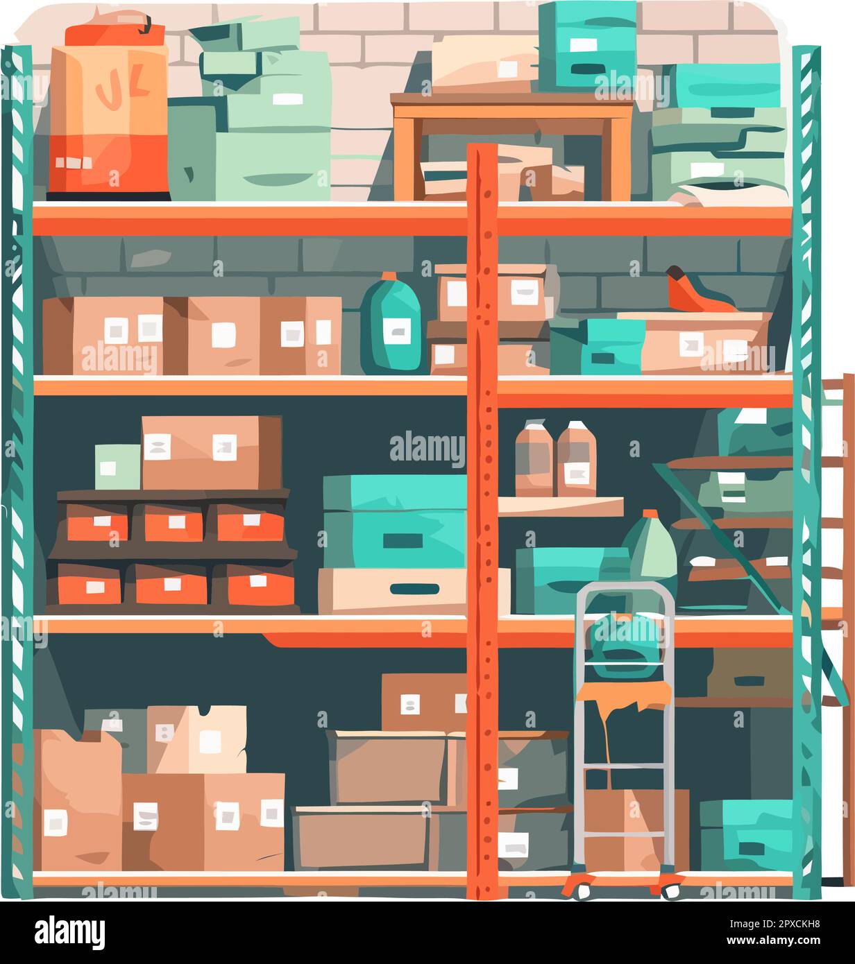 Stored on shelves Stock Vector Images - Alamy