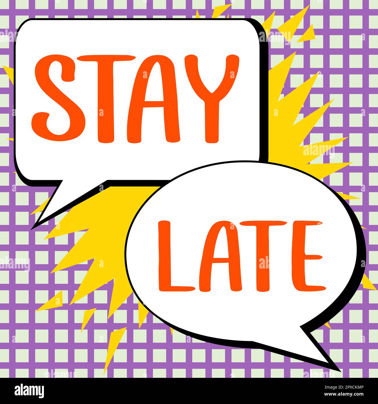 Writing displaying text Stay Late, Business concept A routine in which ...