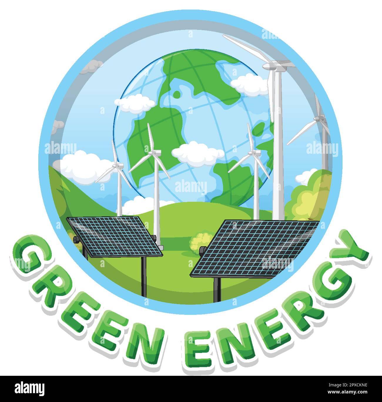 Green energy text banner design illustration Stock Vector Image & Art ...
