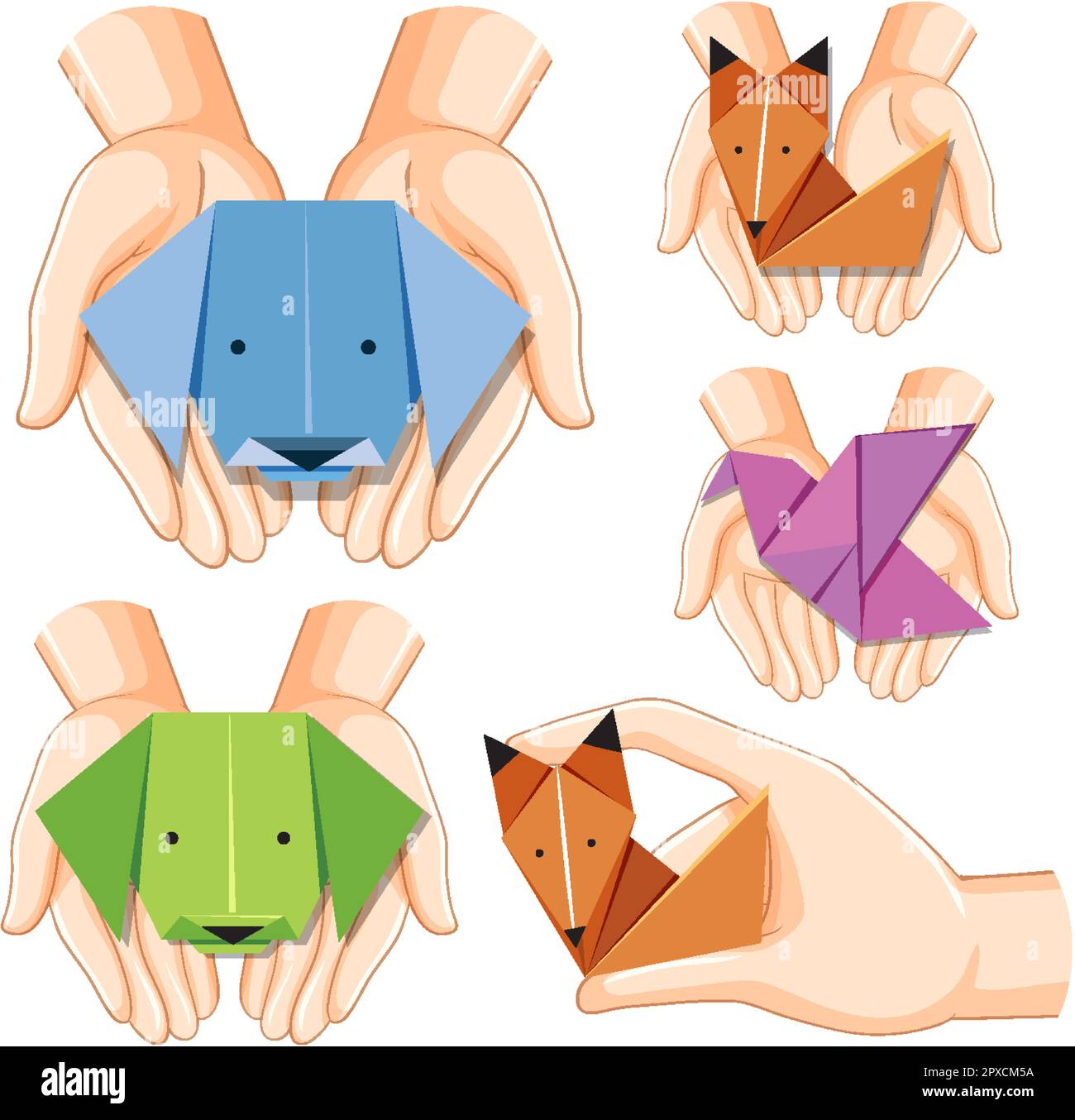 Set of mix origami paper illustration Stock Vector Image & Art - Alamy