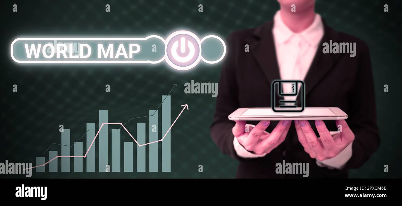Text Caption Presenting World Map Concept Meaning A Diagrammatic Representation Of The Surface