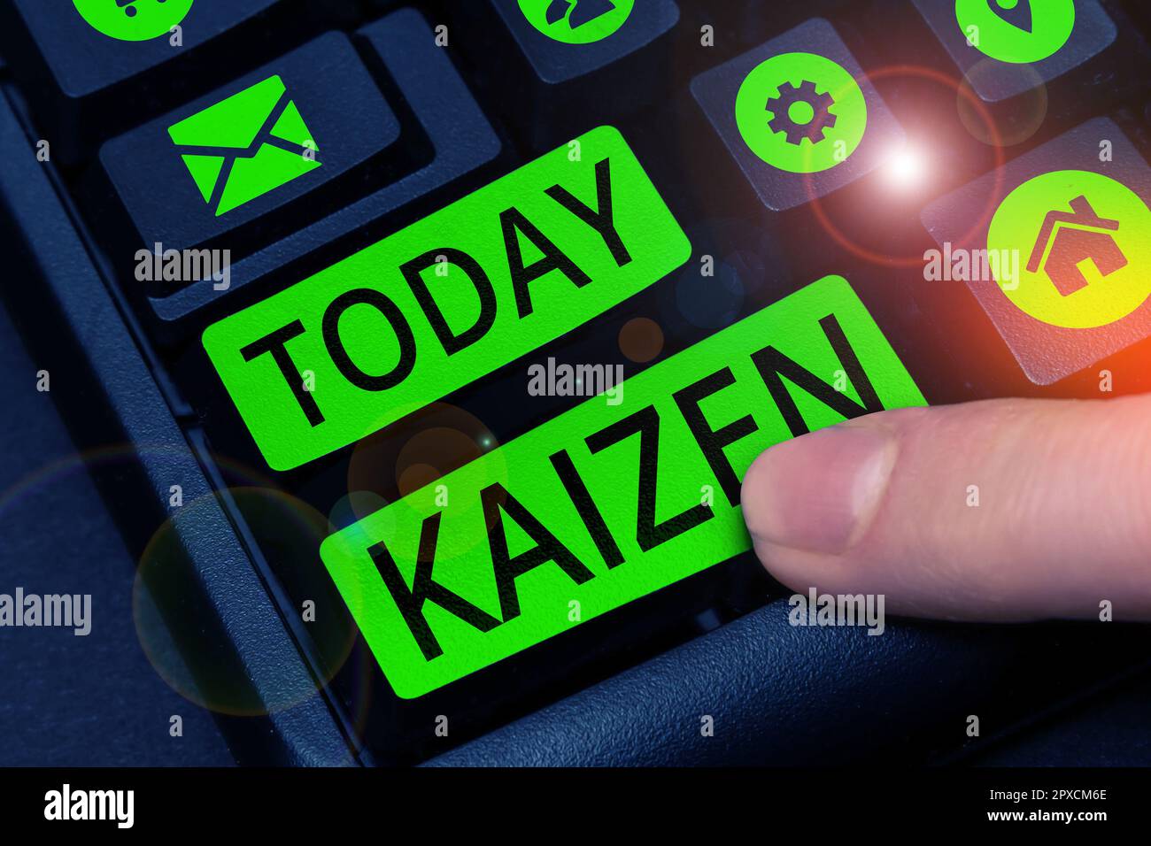 Hand writing sign Kaizen, Conceptual photo a Japanese business ...