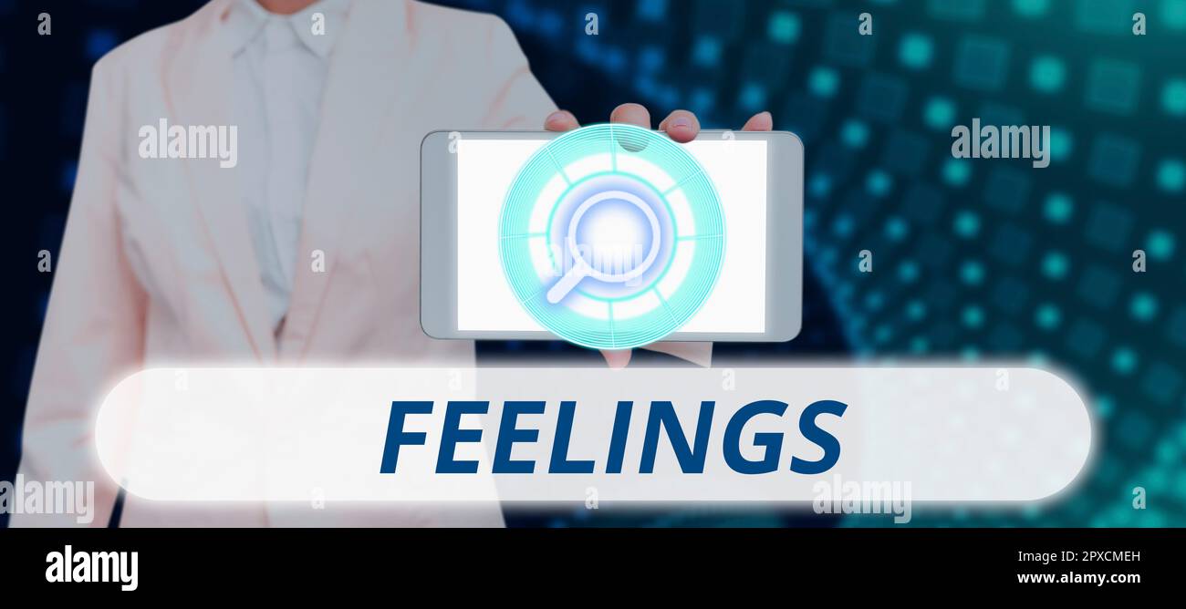 Text sign showing Feelings, Word Written on causing happy positive ...