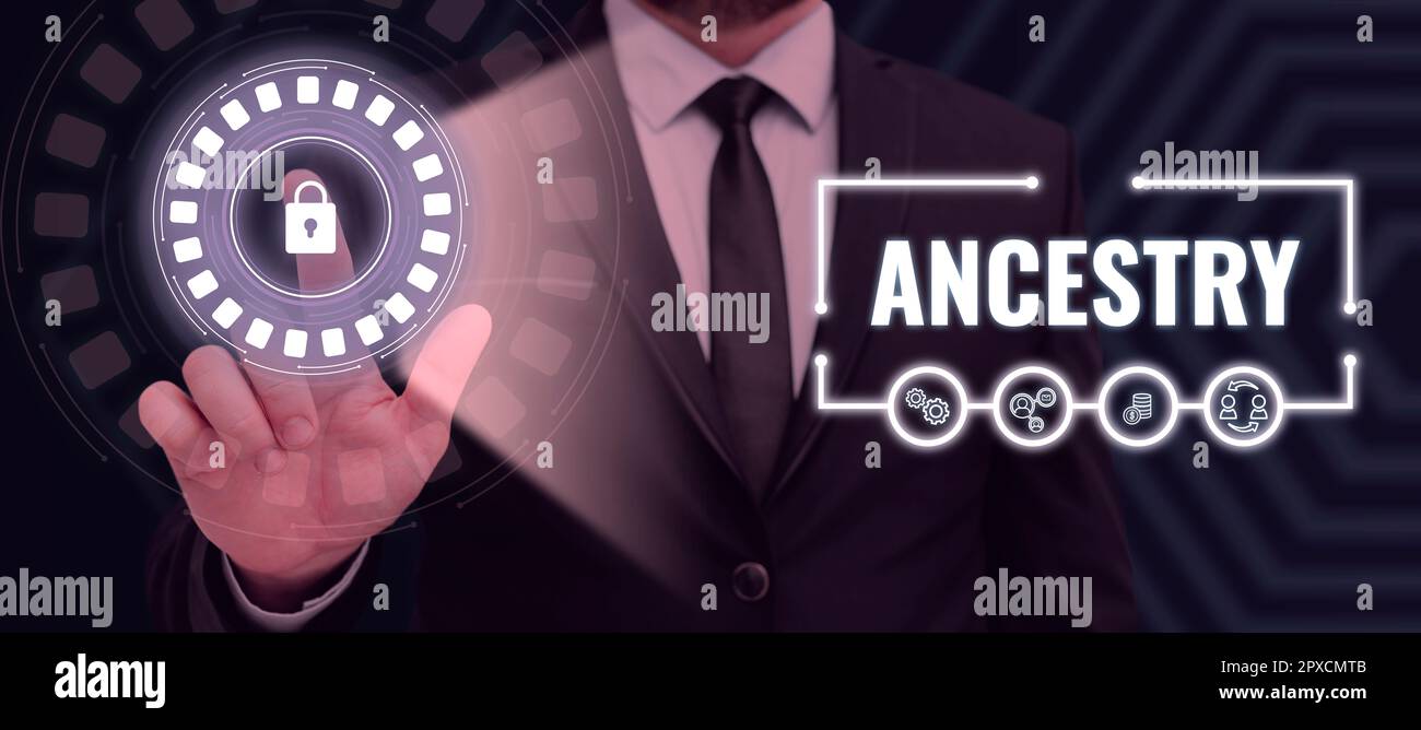 Conceptual caption Ancestry, Concept meaning the history or ...