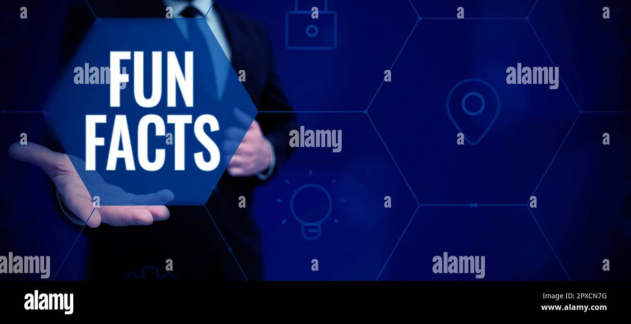 Hand writing sign Fun Facts, Business showcase short interesting trivia ...