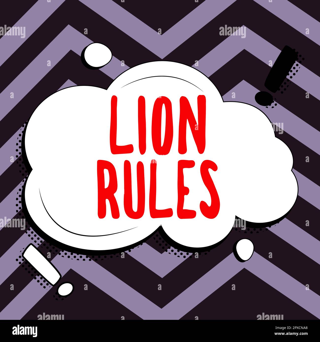 Text caption presenting Lion Rules, Conceptual photo epitome of ...