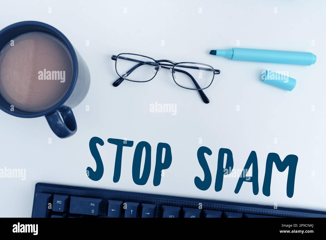 Conceptual display Stop Spam, Word Written on end the Intrusive or ...