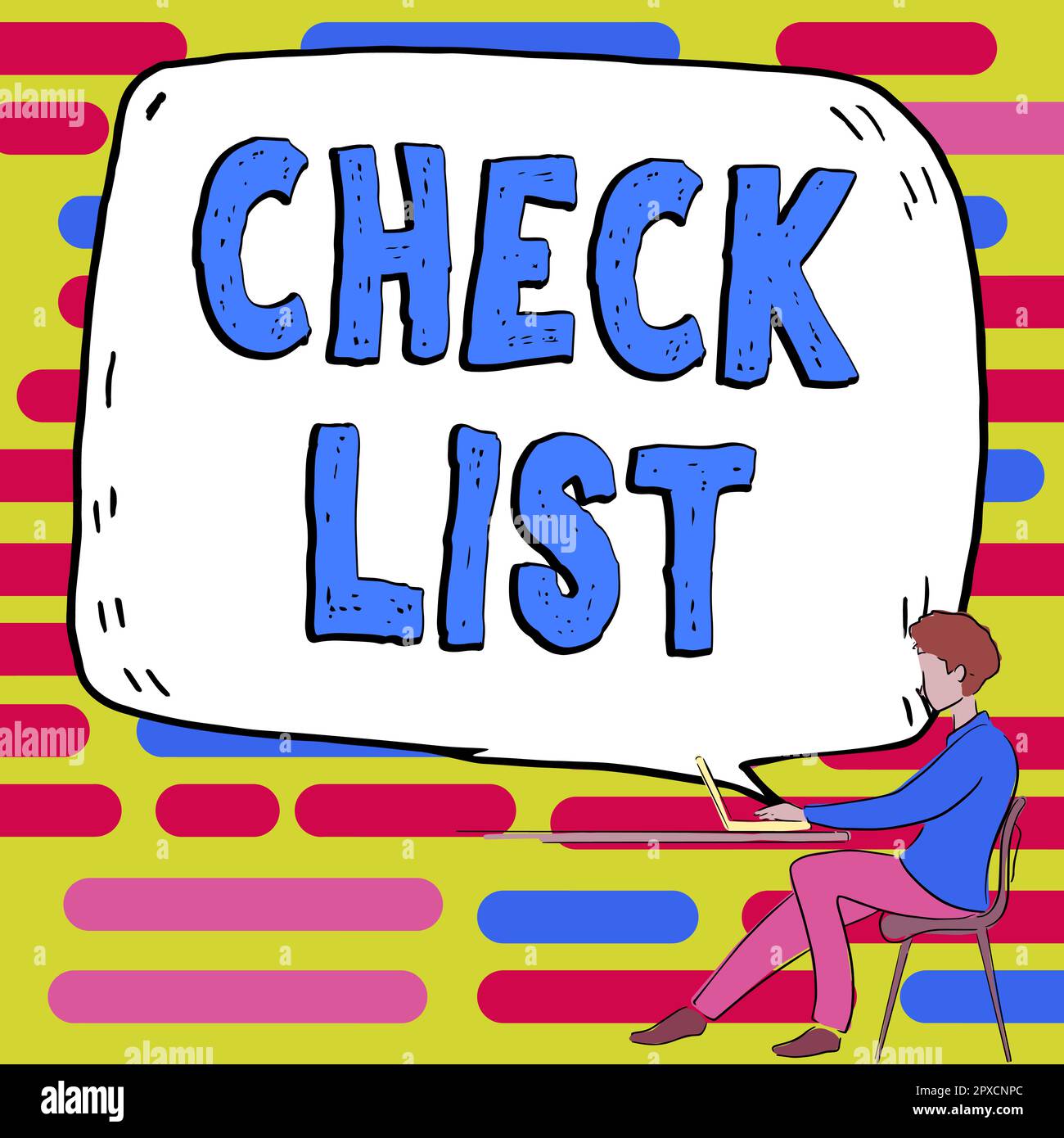 Handwriting text Check List, Word for Items required Things to be done ...