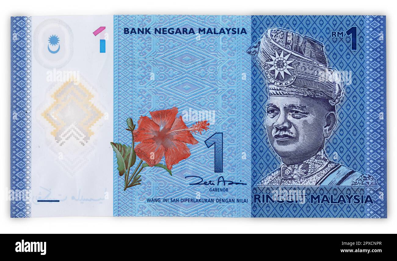 Close up on Malaysian Ringgit banknote. Malaysian money or bank notes ...