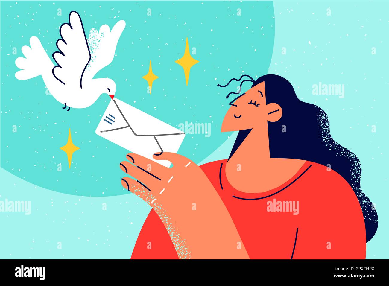 Girl mailing letter hi-res stock photography and images - Alamy