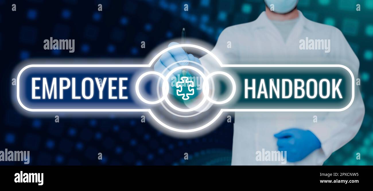Conceptual Caption Employee Handbook Word Written On Document That Contains An Operating