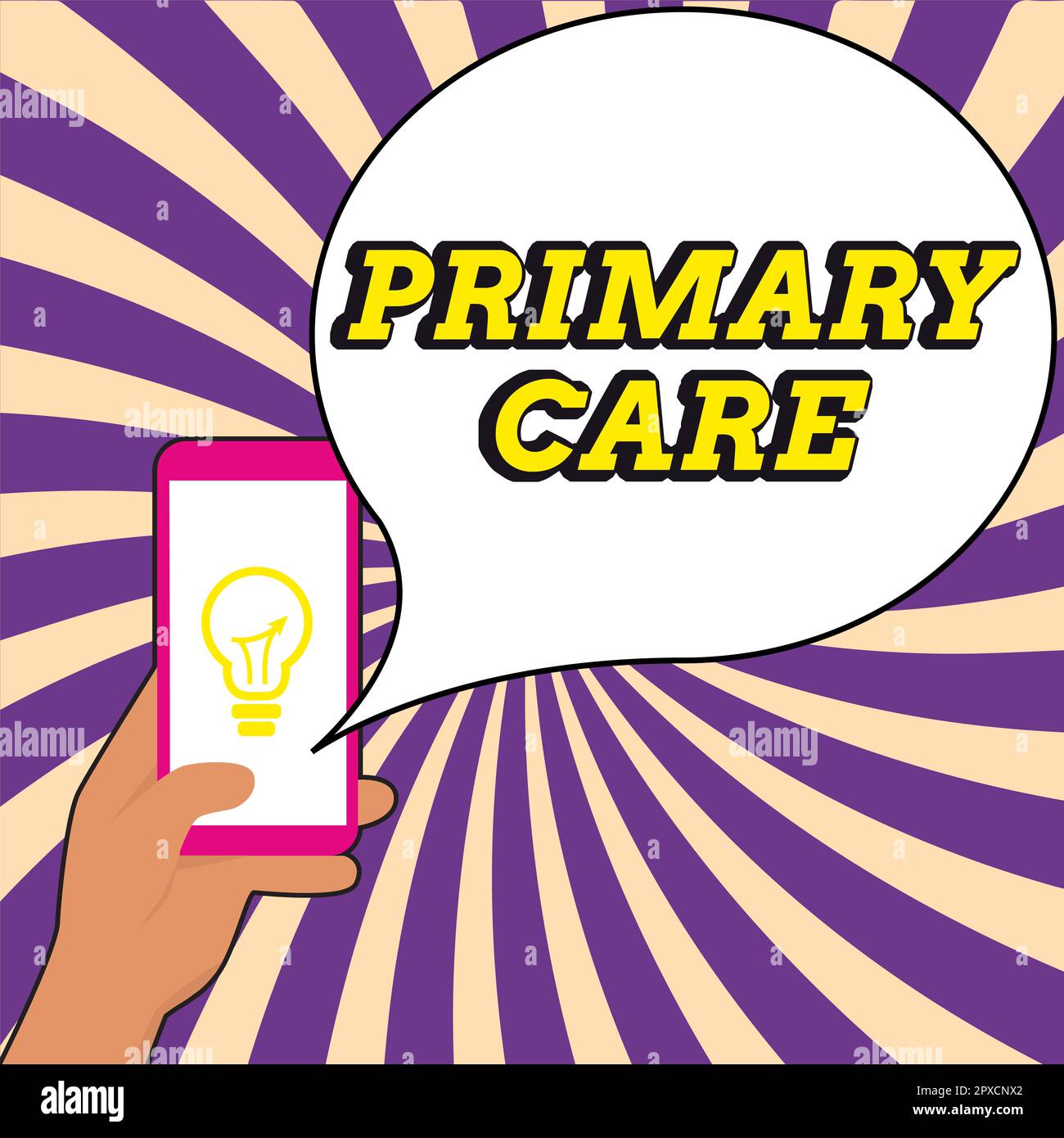 Text sign showing Primary Care, Concept meaning health care provided by ...