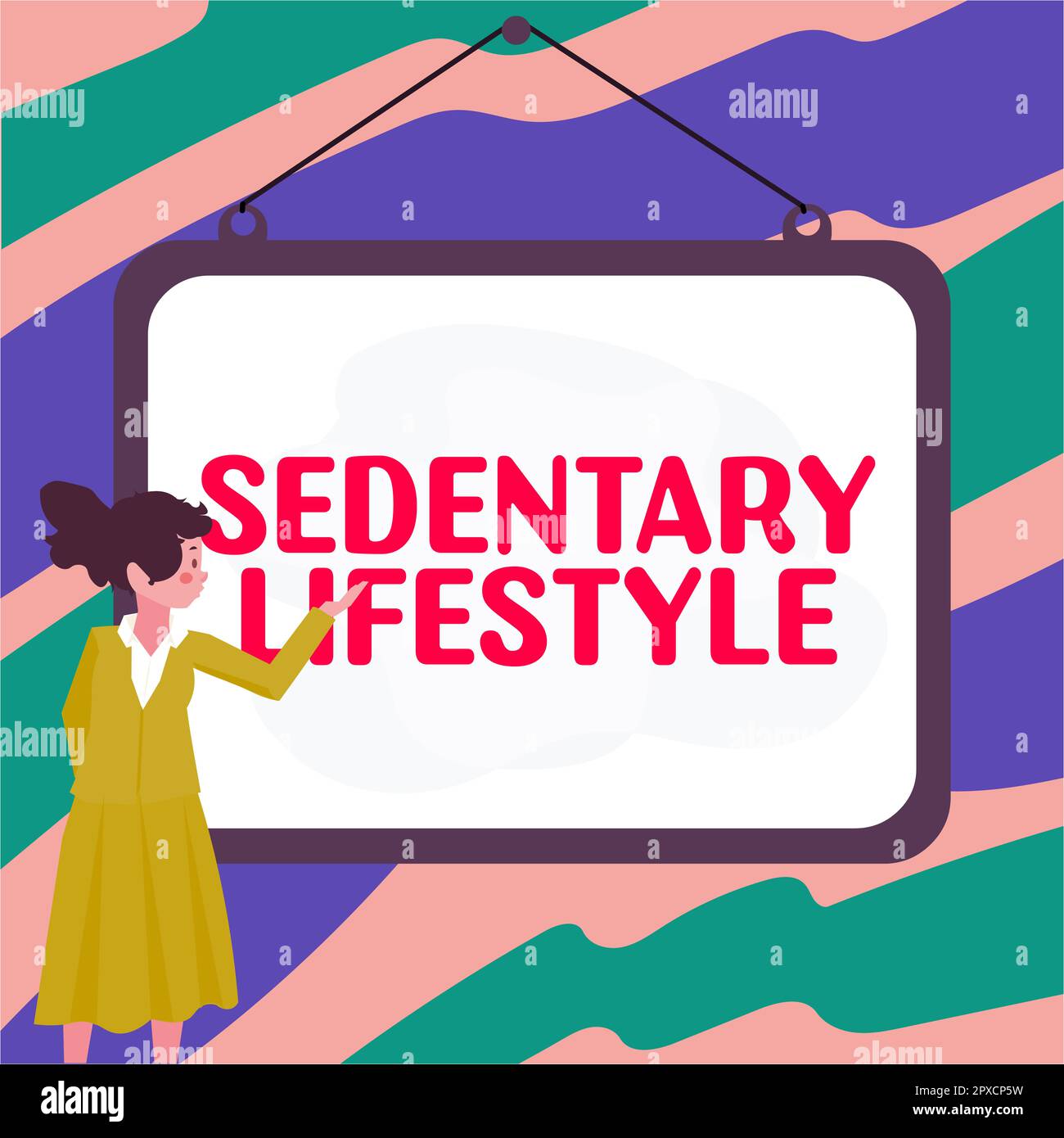 Hand writing sign Sedentary Lifestyle, Word for ways and means of life ...