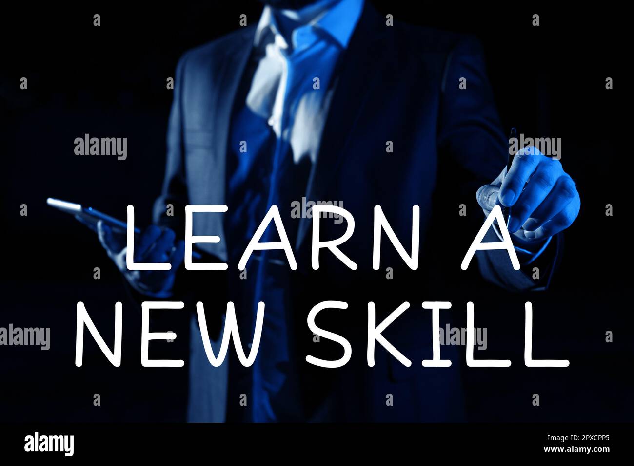 Text sign showing Learn A New Skill, Business approach acquisition knowledge through study ...